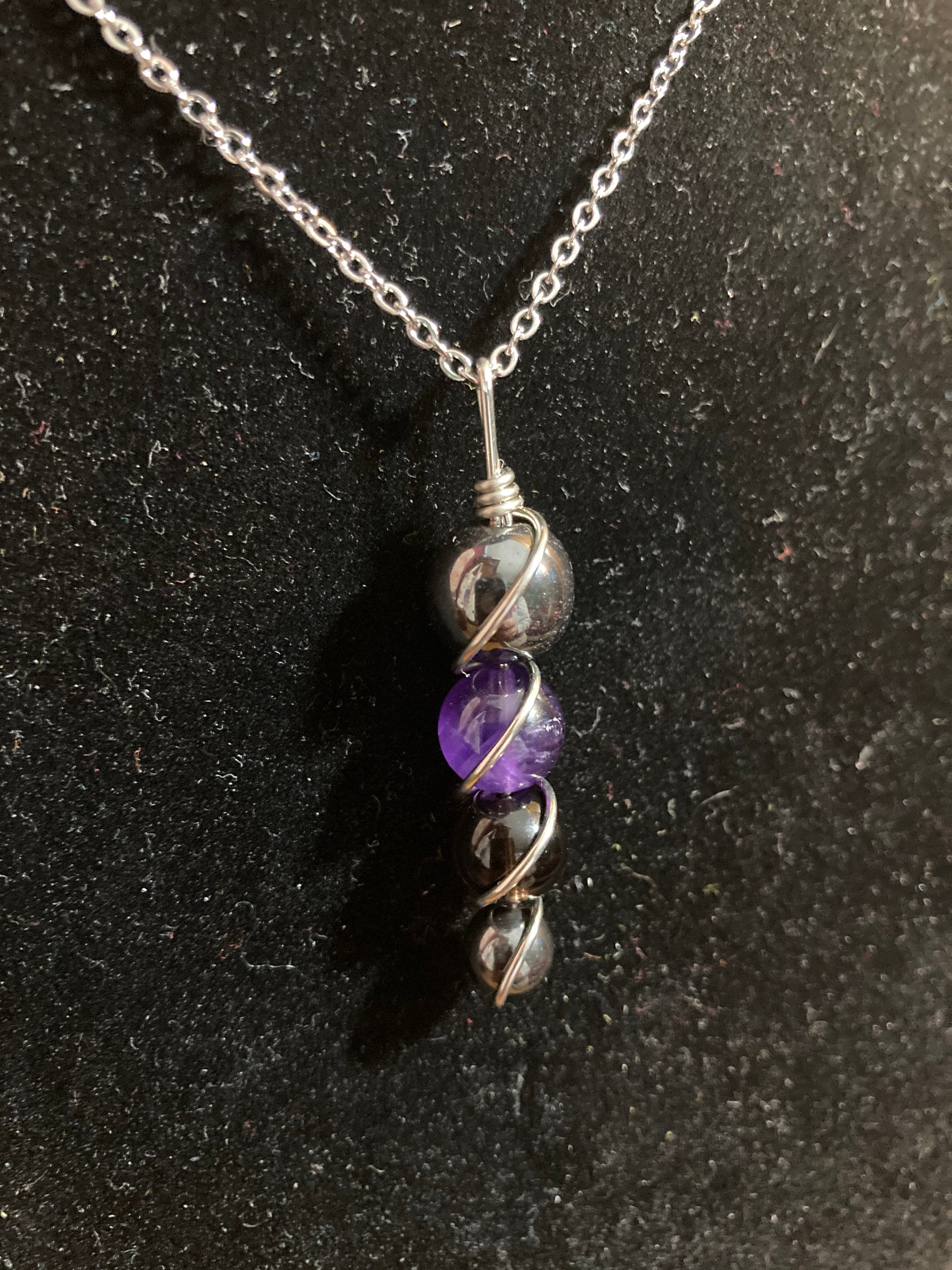 Grief & loss crystal necklace wire wrapped pendant smoky | Etsy