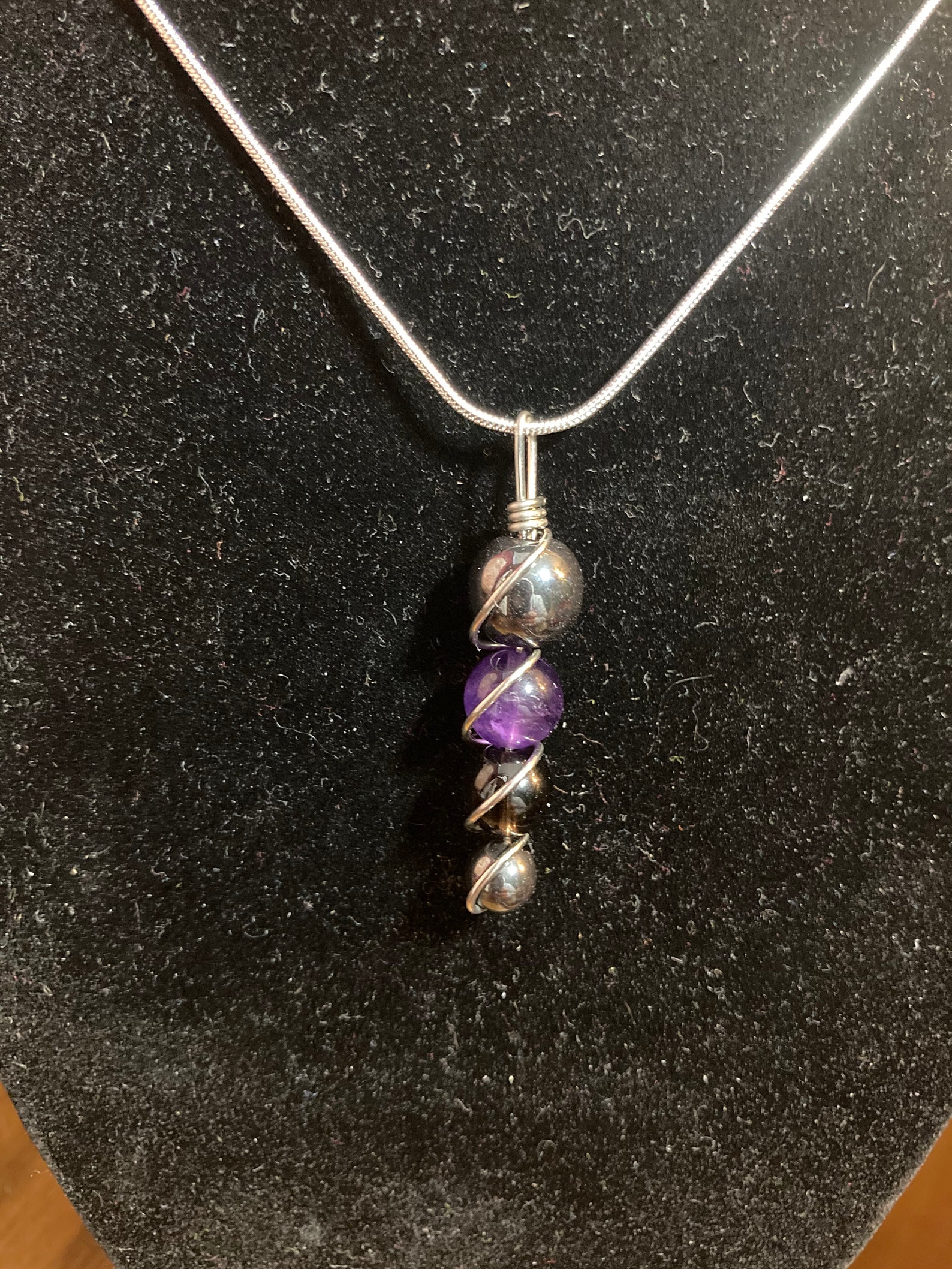 Grief & loss crystal necklace wire wrapped pendant smoky | Etsy