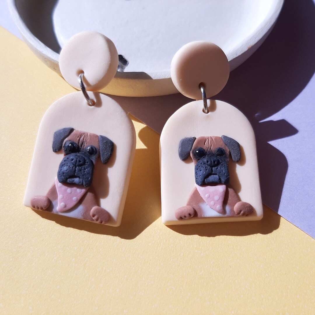 Personalized Dog Earrings Custom Dog Gift Your Pet Photo Earrings Clay ...