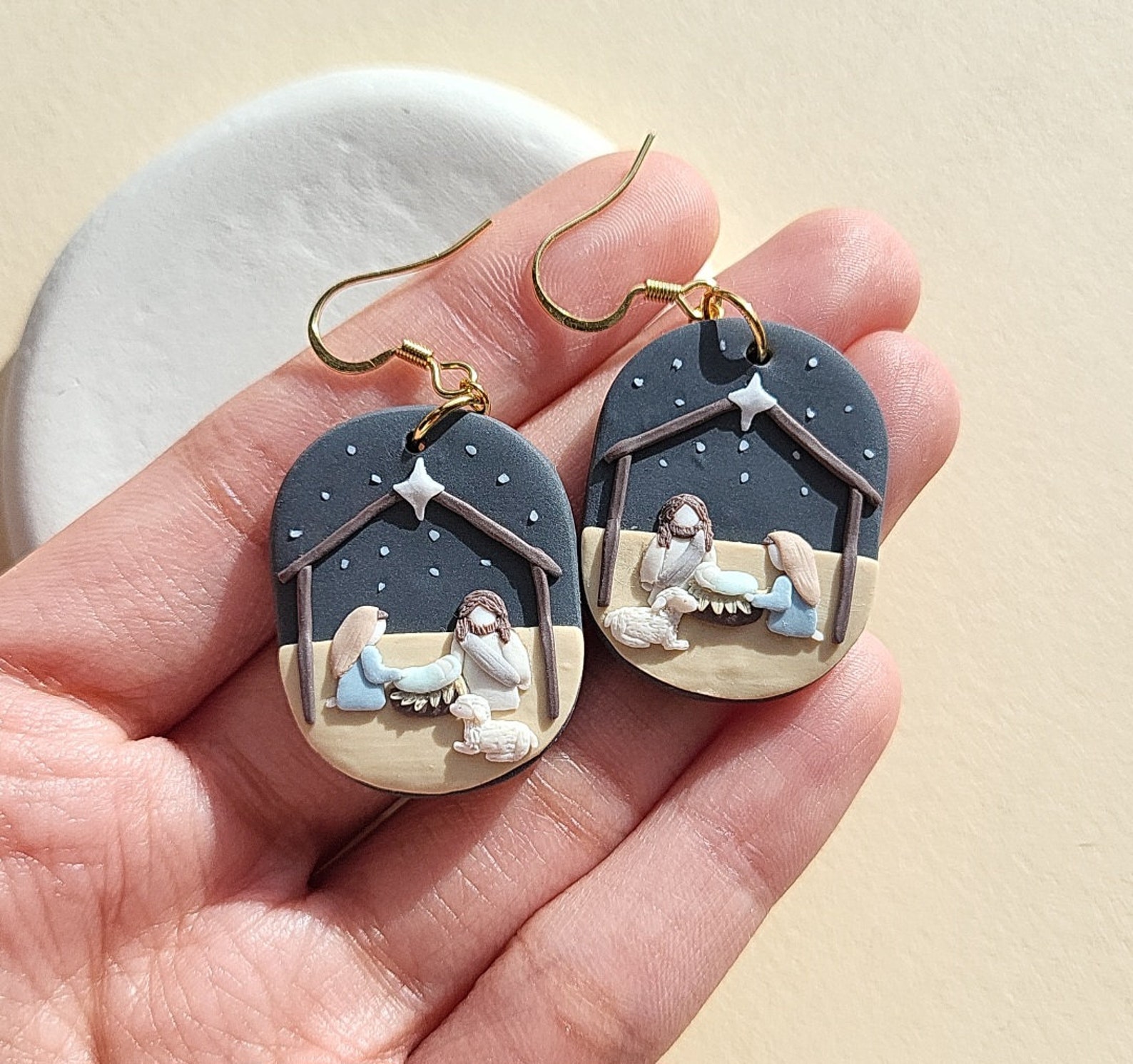Christmas Nativity Earrings, Baby Jesus Earrings, Christian Earrings ...