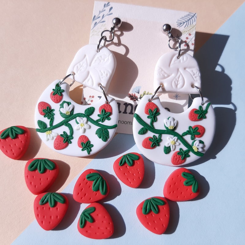 Strawberry Earrings - Etsy