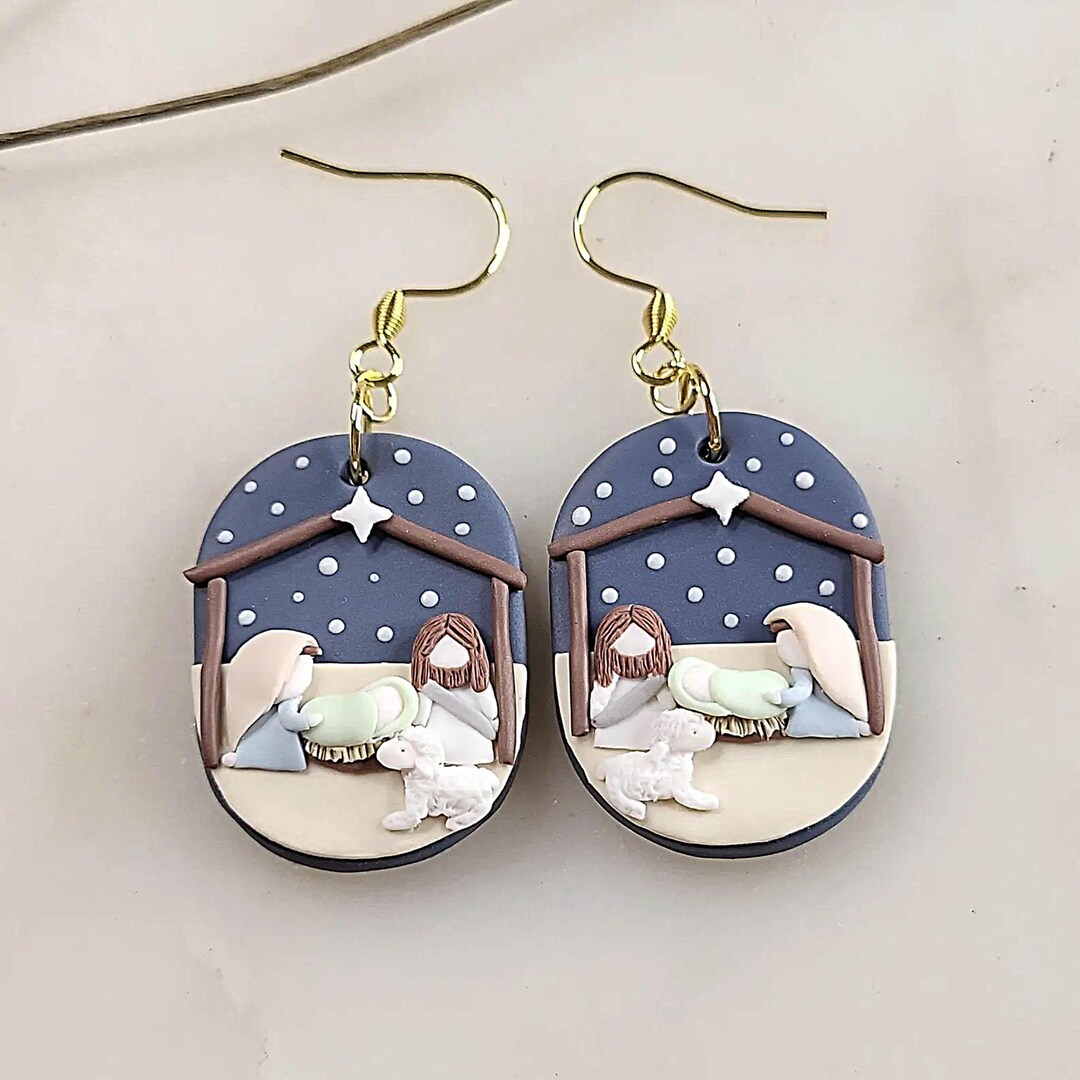 Christmas Nativity Earrings | Baby Jesus Earrings | Christian Earrings ...