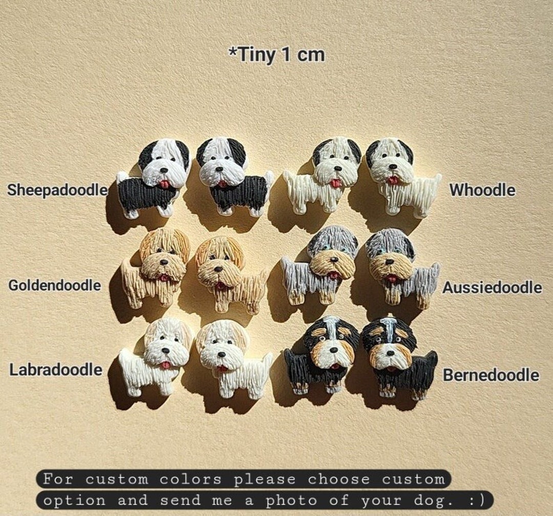 Tiny Doodle Dog Stud Earrings, Whoodle, Custom Dog Earrings, Cockapoo ...