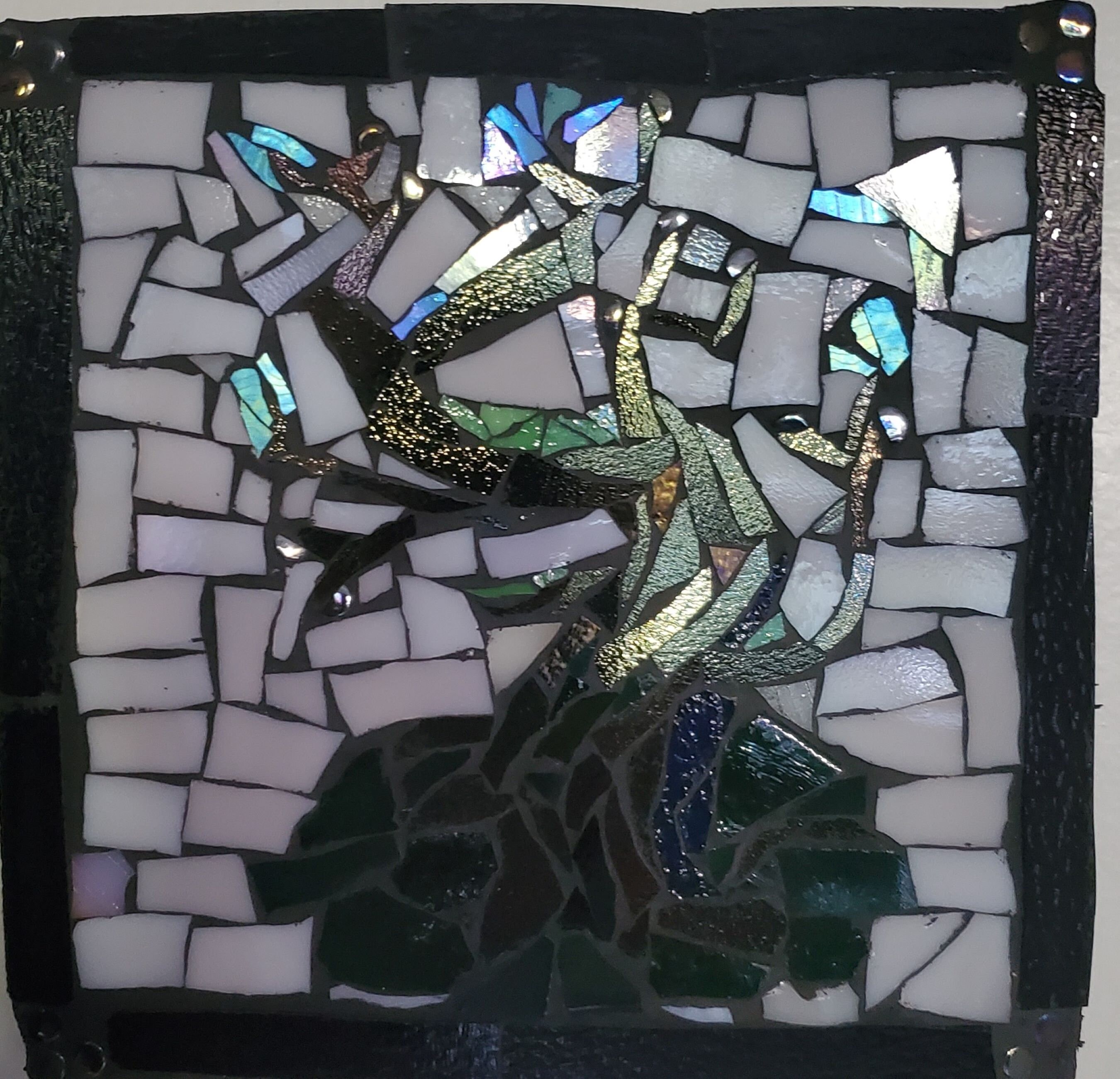 Stained Glass Mosaic Flower Tree Wall Art Trivet - Etsy