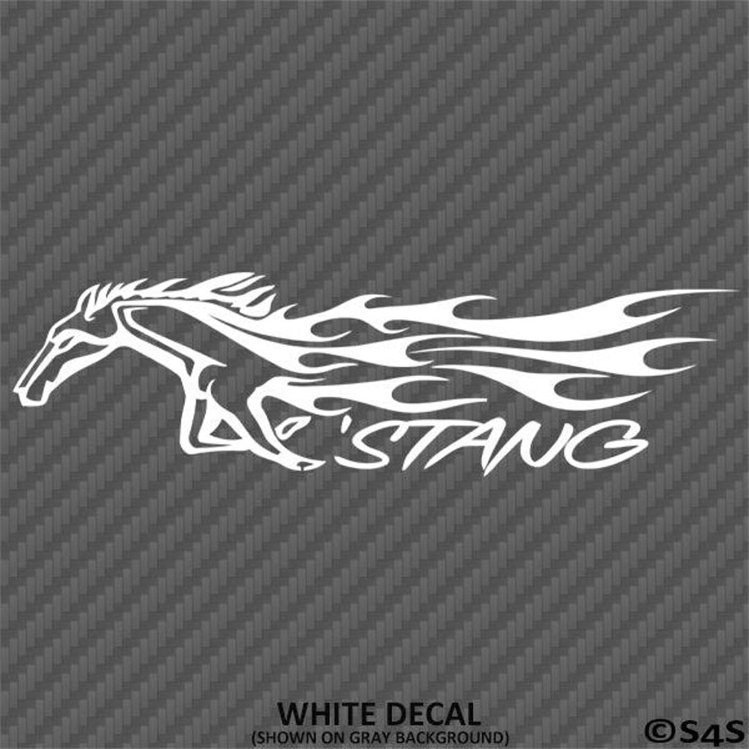 Stang Mustang Inspired Pony Racing Flames Drag Vinyl Decal - Choose ...