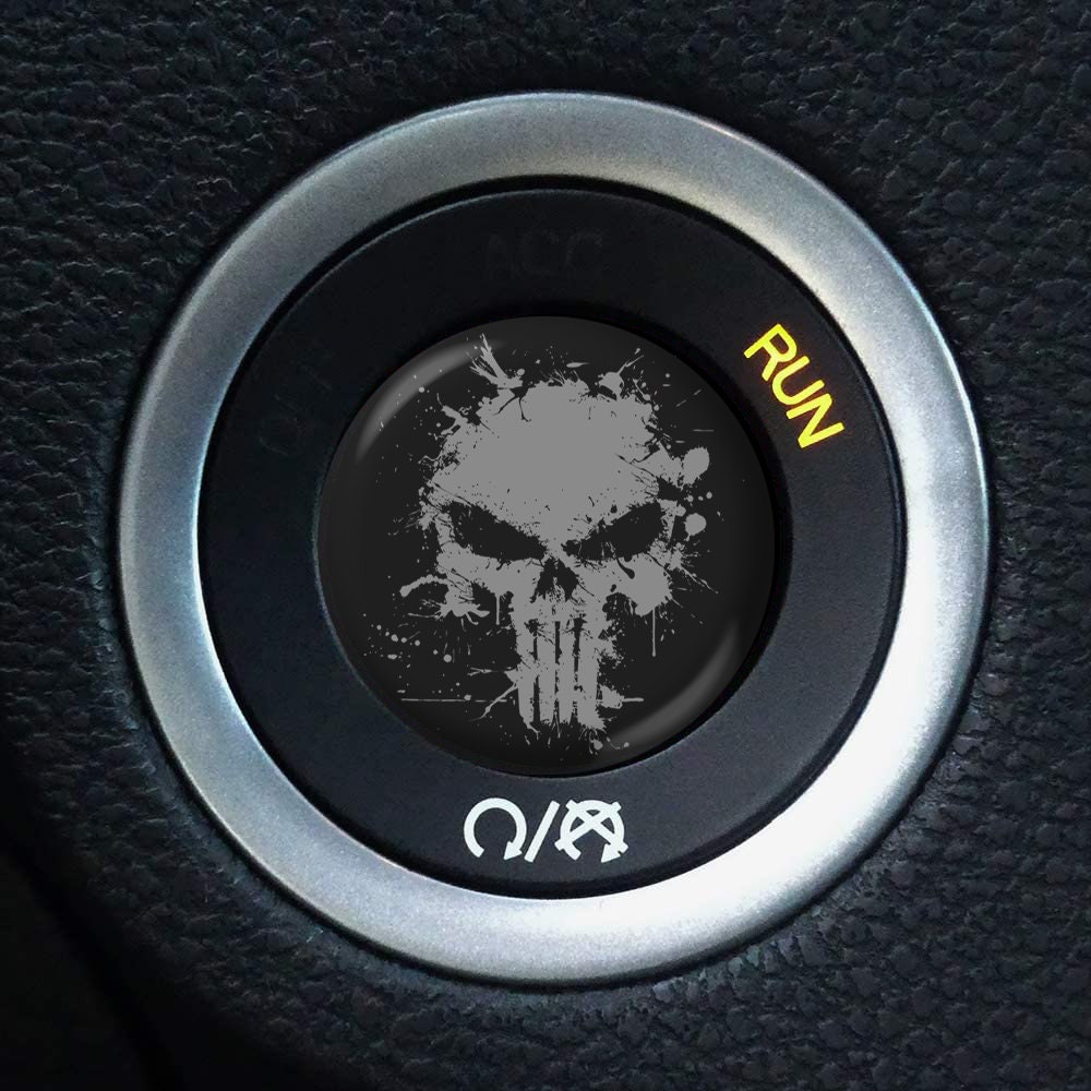 Custom Start Button Overlay: “punisher” Skull Splatter Fits Dodge ...