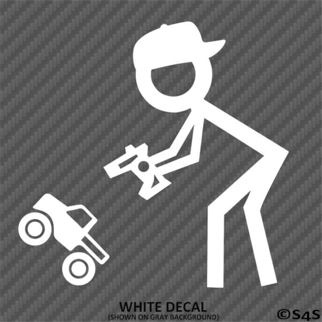 RC Guy: Radio Control Truck Stick Figure Wearing Hat Vinyl Decal ...