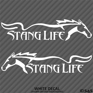 Stang Life Mustang Inspired Pony Racing Drag Vinyl Decal PAIR - Choose ...