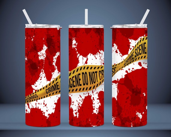 Horror Crime Scene Tape Blood Splatter 20oz. Straight - Etsy