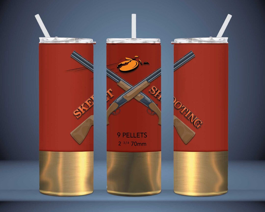 Skeet Shooting Shotgun Shell Red - 20oz. Straight Tumbler Digital PNG ...