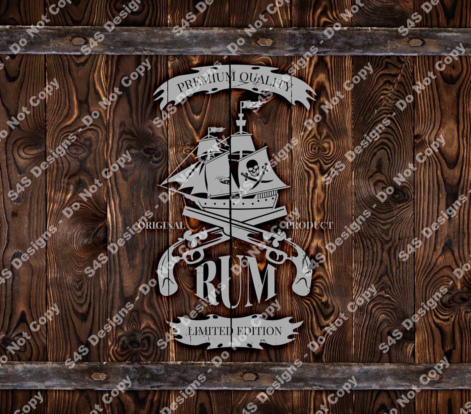 Premium Pirate Rum Barrel - 20oz. Straight Tumbler Digital PNG File ...