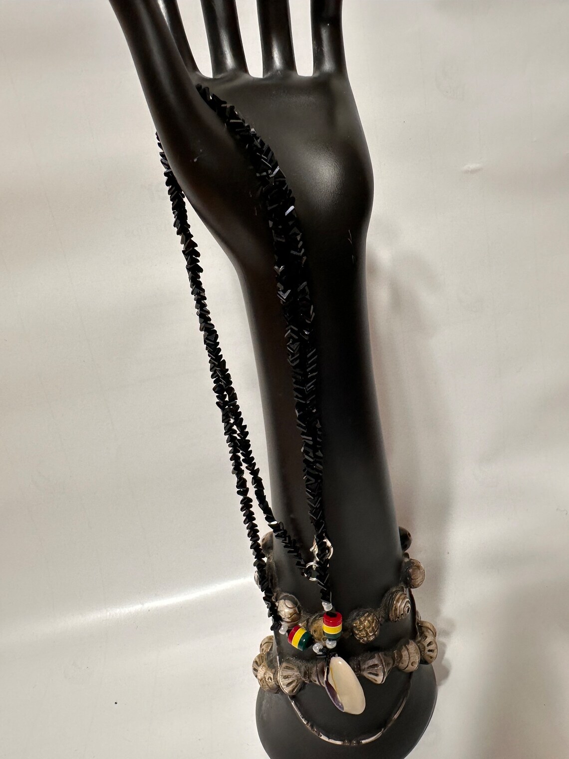 African Cowrie Seashell With Triangle Austrian Crystal Charms Glass ...