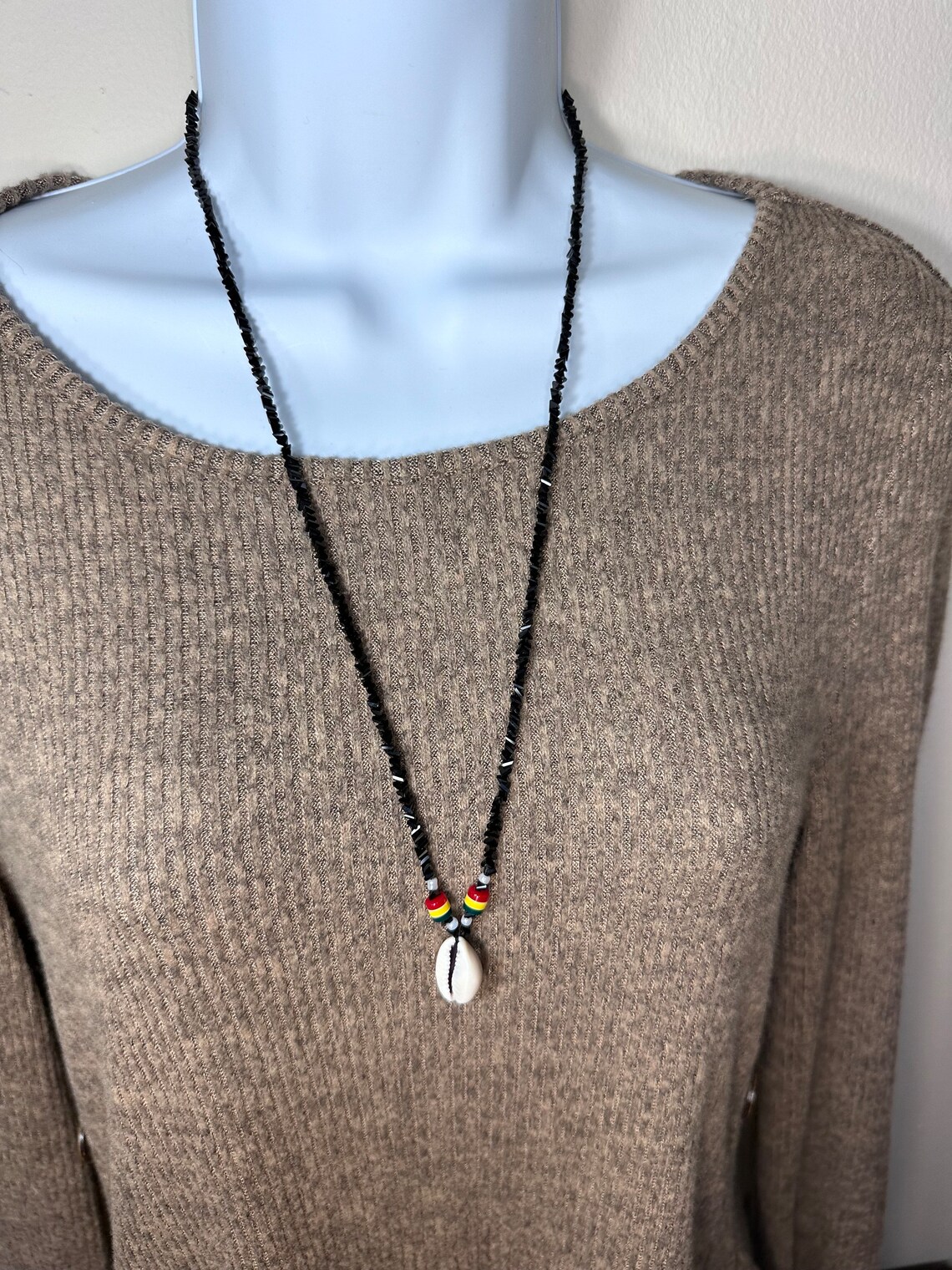 African Cowrie Seashell With Triangle Austrian Crystal Charms Glass ...