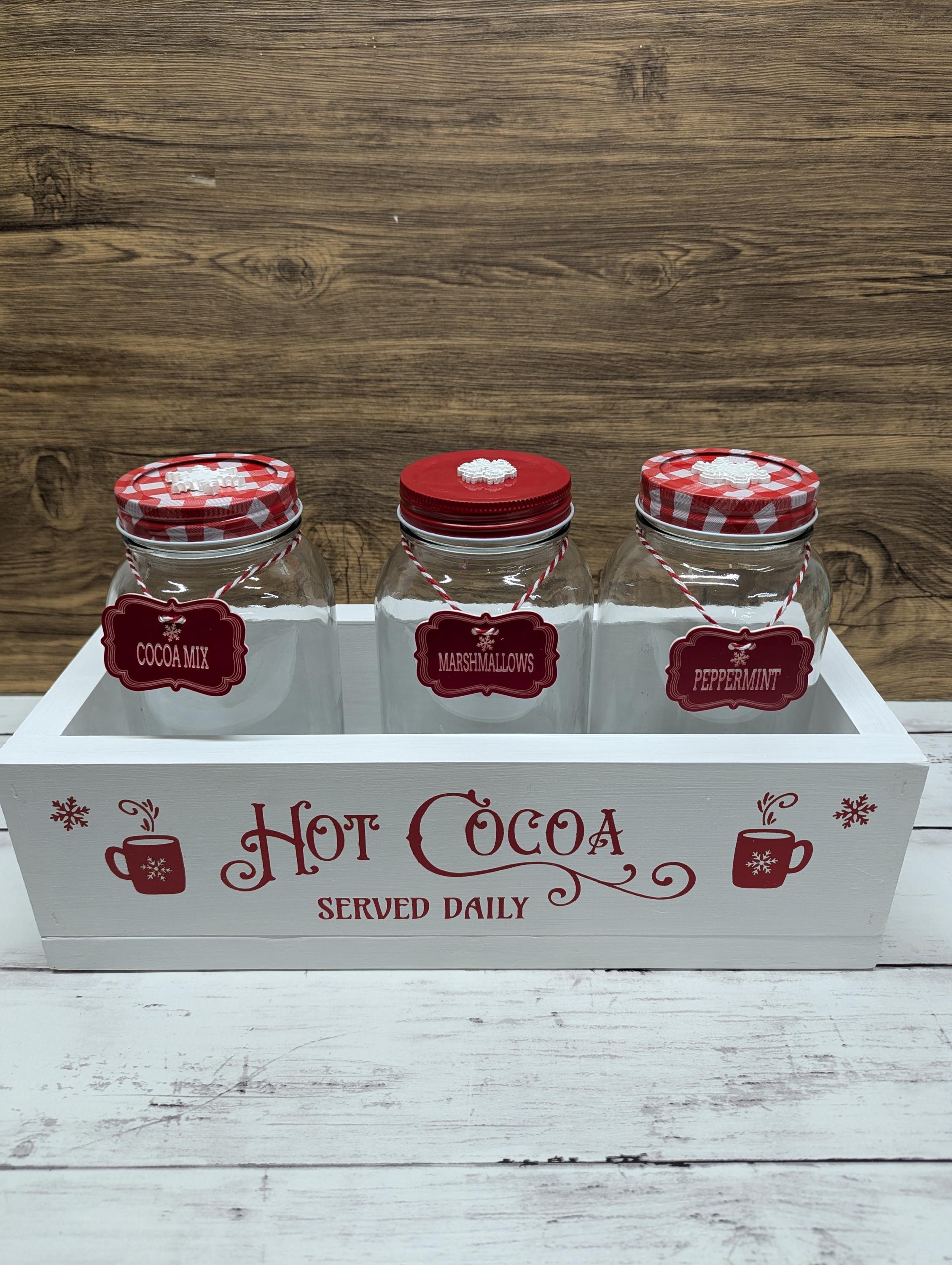 Handmade Hot Cocoa Bar: Painted Wood Box With Jars - Etsy