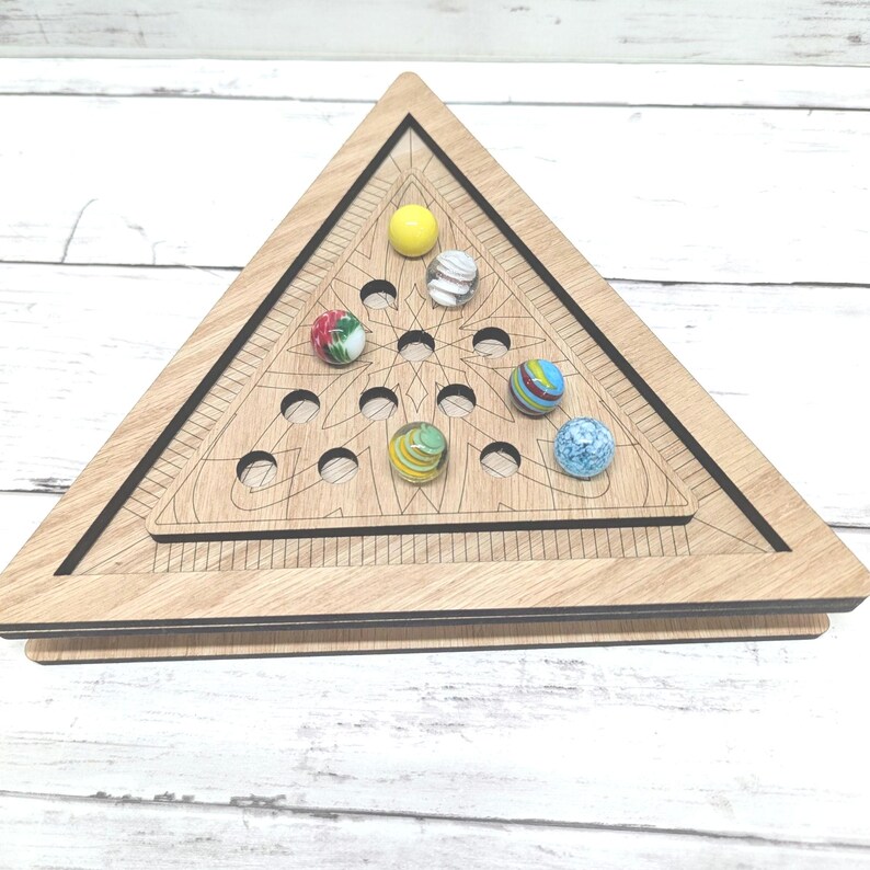 Wooden Triangle Marble Game, Gift - Etsy