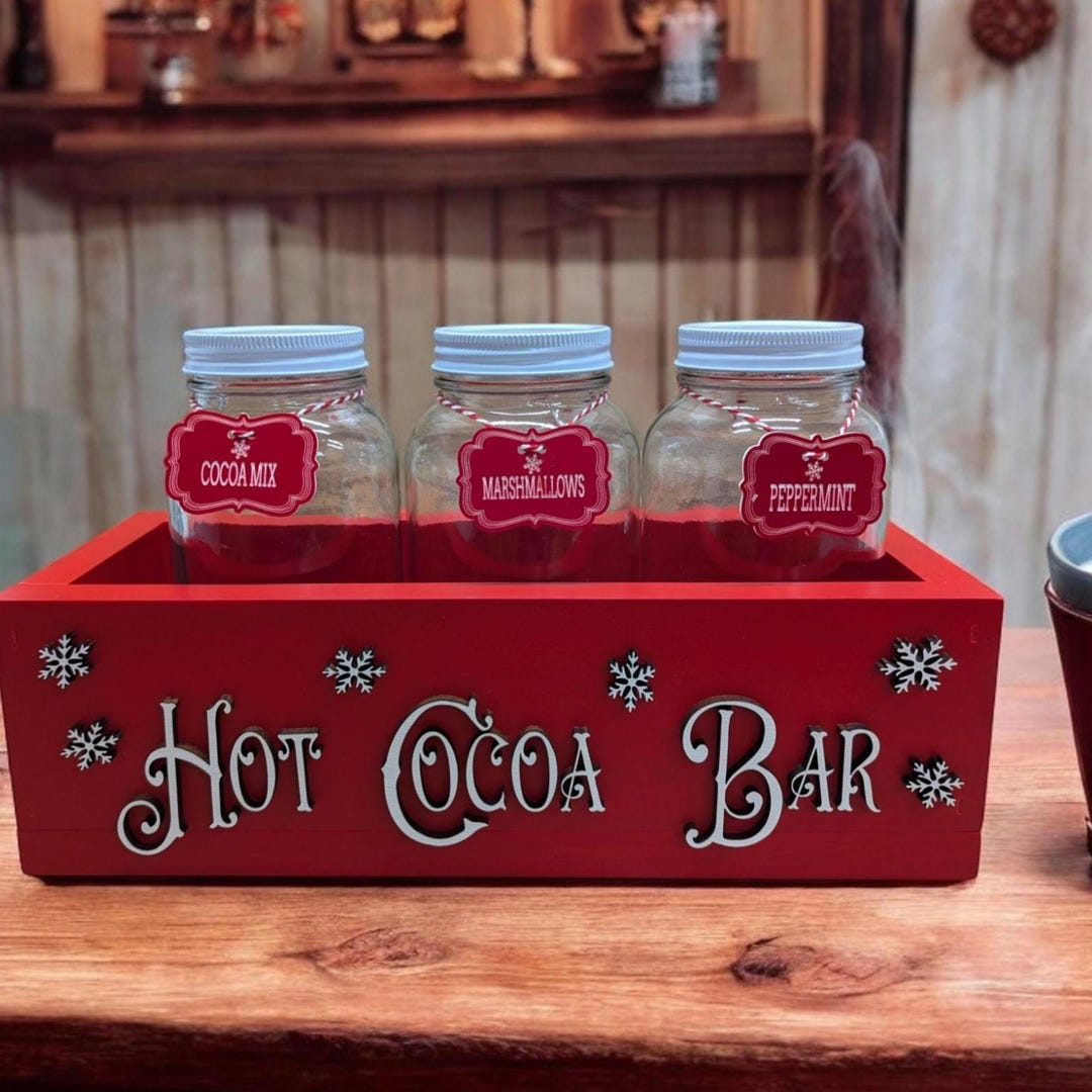 Cocoa Bar, Handmade Hot Cocoa Bar: Winter Holiday Station, Cocoa Lover ...