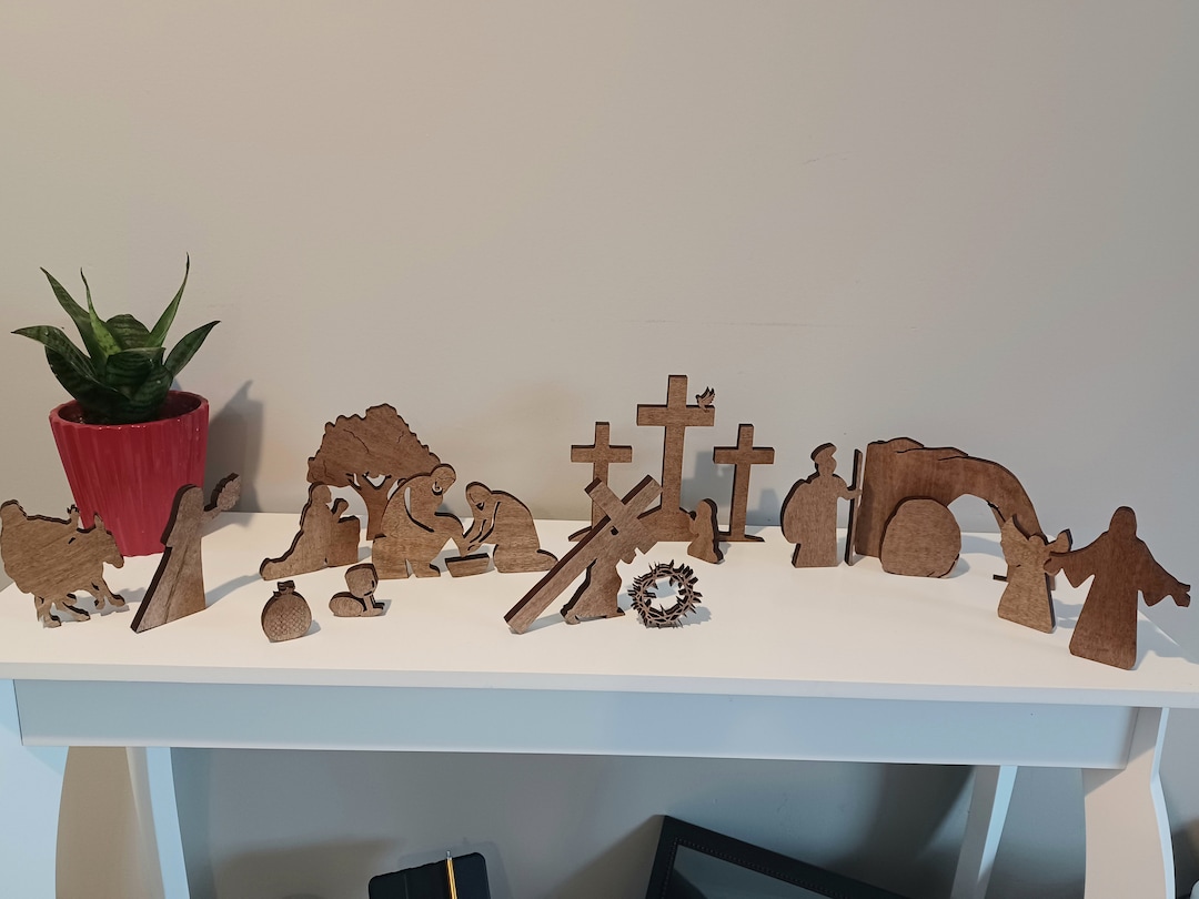 Expanded Holy Week Easter Creshe' Scene, Painted or Stained Holy Week ...