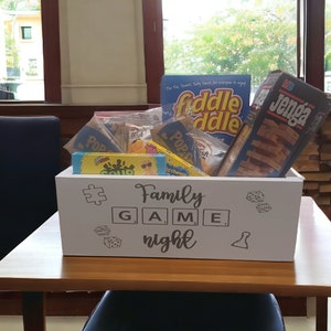 Handmade Family Game Night Box: Painted Wood Storage - Etsy