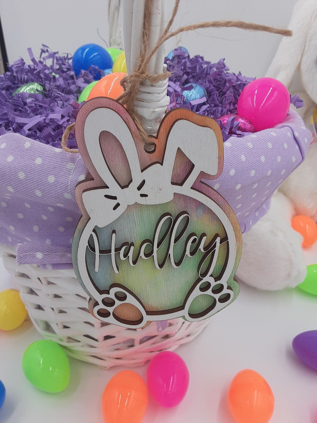 Easter Basket Name Tag, Bunny Name Tag, Personalized Easter Basket Tag ...