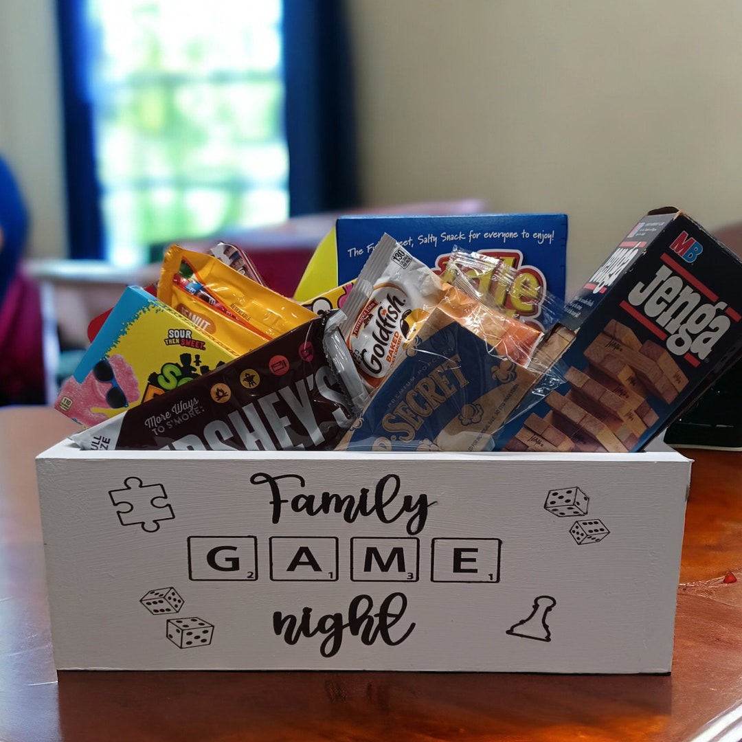 Handmade Family Game Night Box: Painted Wood Storage - Etsy