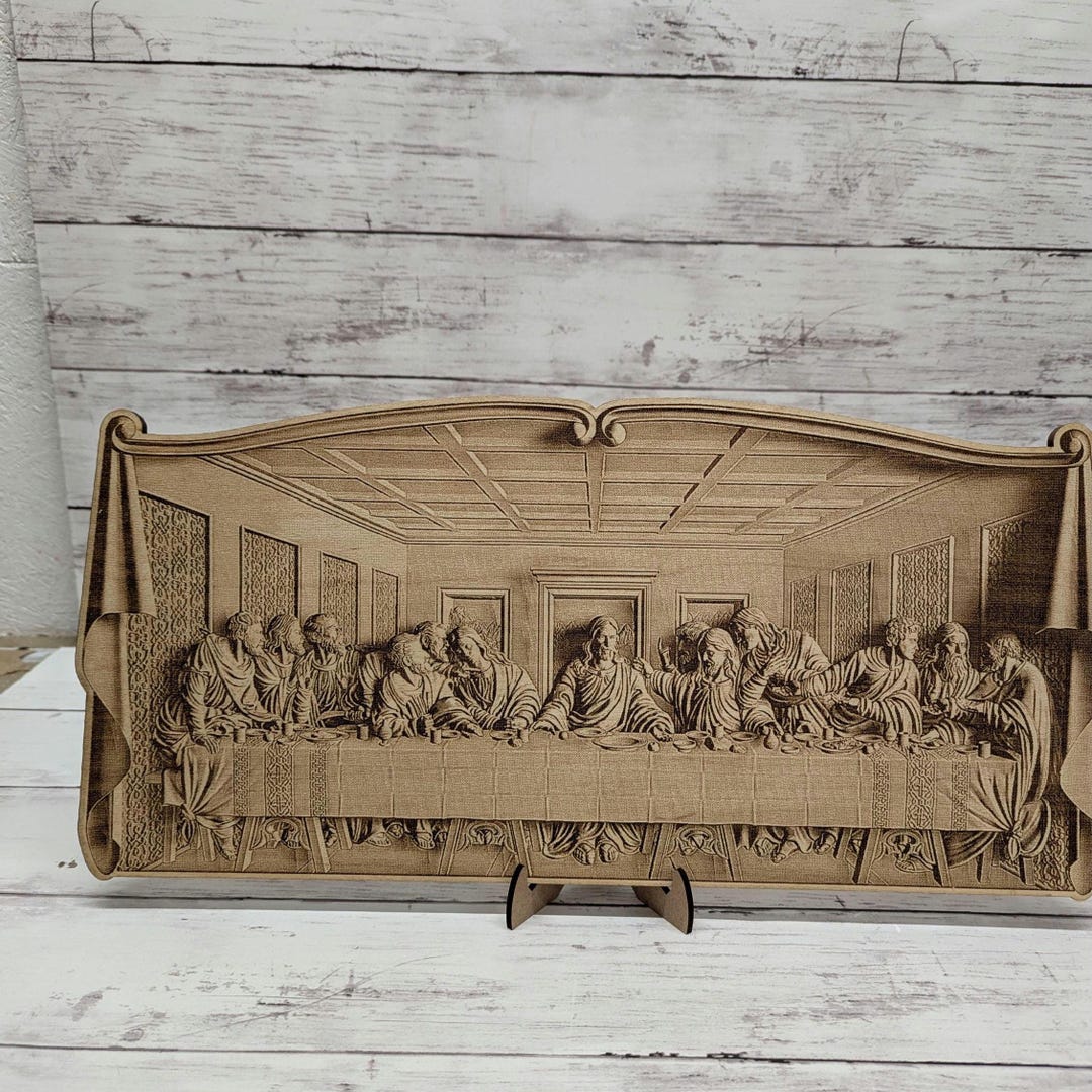 The Last Supper #2, Faith Based Sign, Engraved 3D Effect Last Supper - Etsy