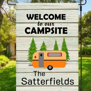 Campsite Garden Flag Welcome to our Campsite Garden Flag | Etsy
