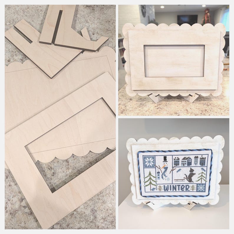 DIY Kit / Handmade Wooden Display Frame With Stand | Rustic Farmhouse ...
