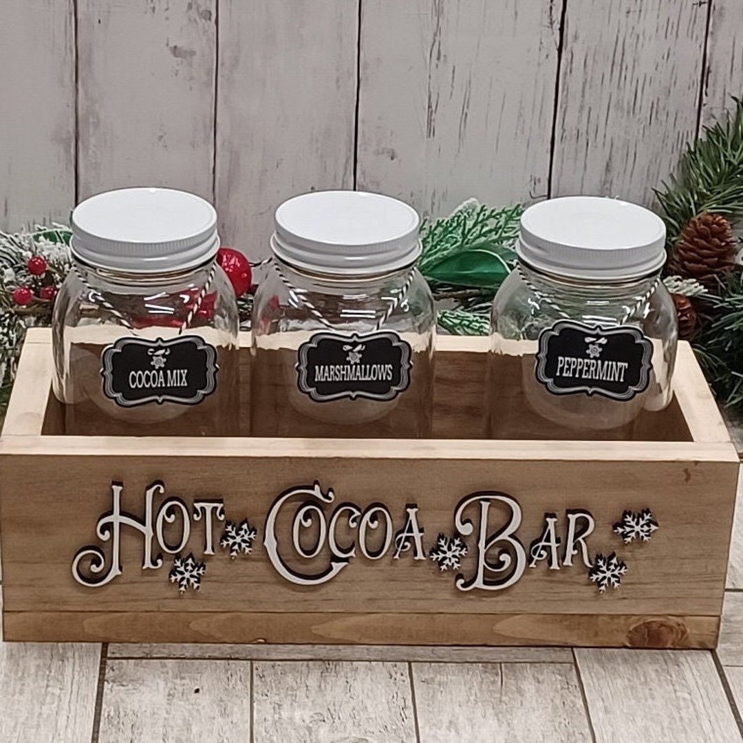 Handmade Hot Cocoa Bar Box: Winter Cocoa Station With Jars - Etsy