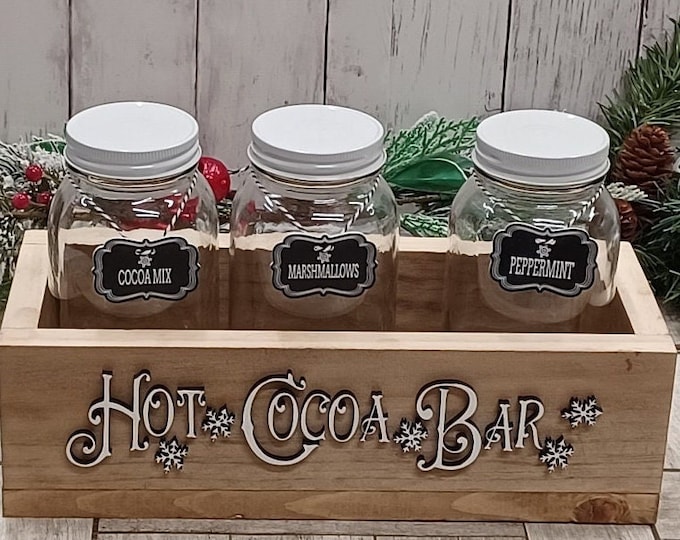 Handmade Hot Cocoa Bar Box: Winter Cocoa Station With Jars - Etsy