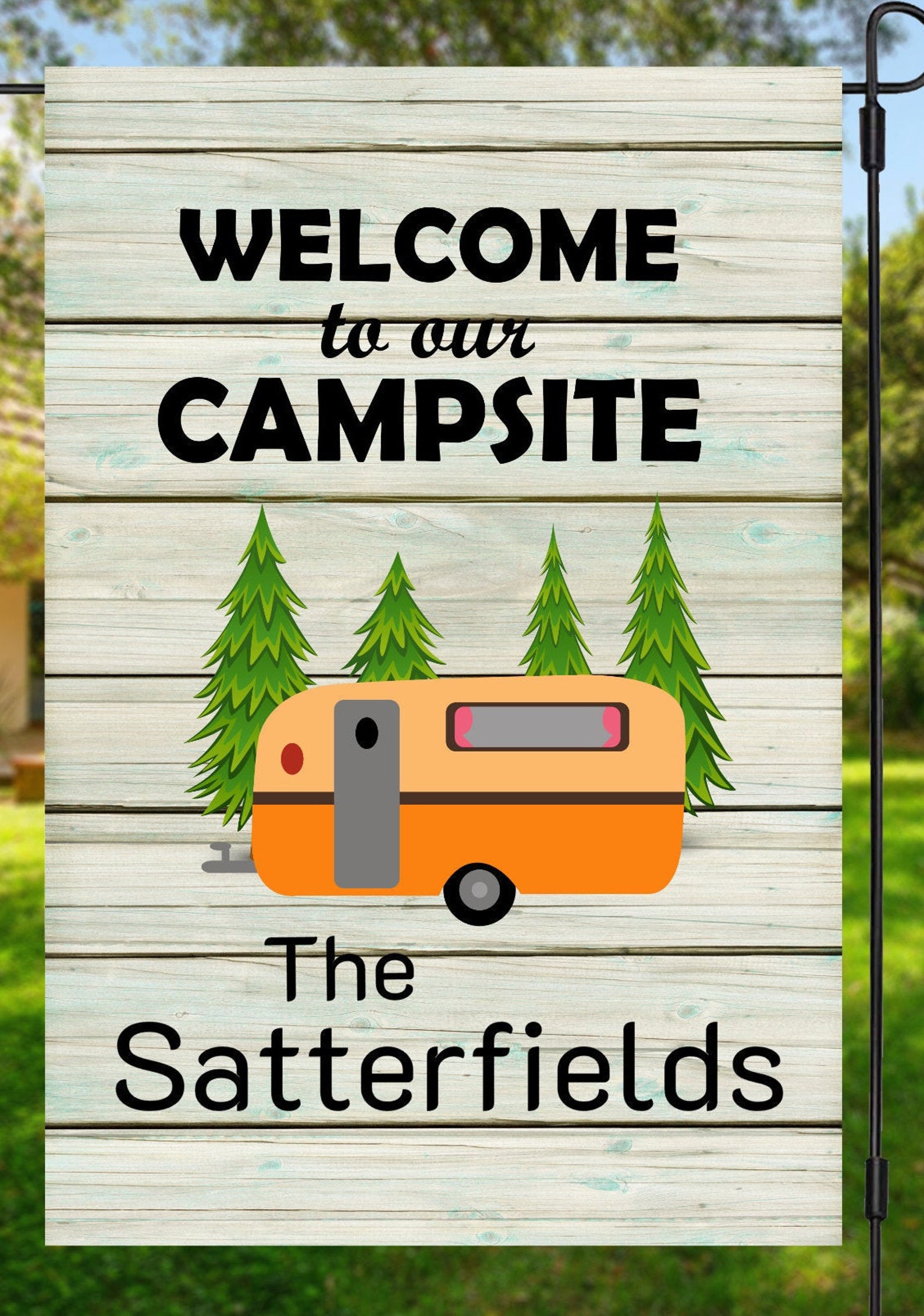 Campsite Garden Flag Welcome to our Campsite Garden Flag | Etsy