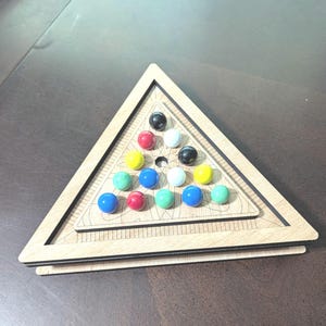 Wooden Triangle Marble Game, Gift - Etsy