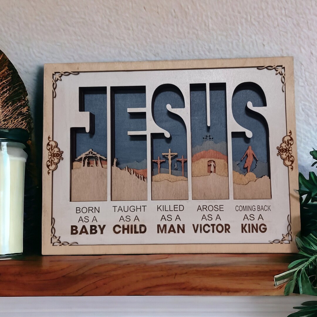 Laser Cut Jesus Life Story Sign: Christian Home Decor - Etsy