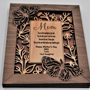 Mom Butterfly Sign, Mother's Day Gift, Mother Poem, Mom Sign, Mom ...