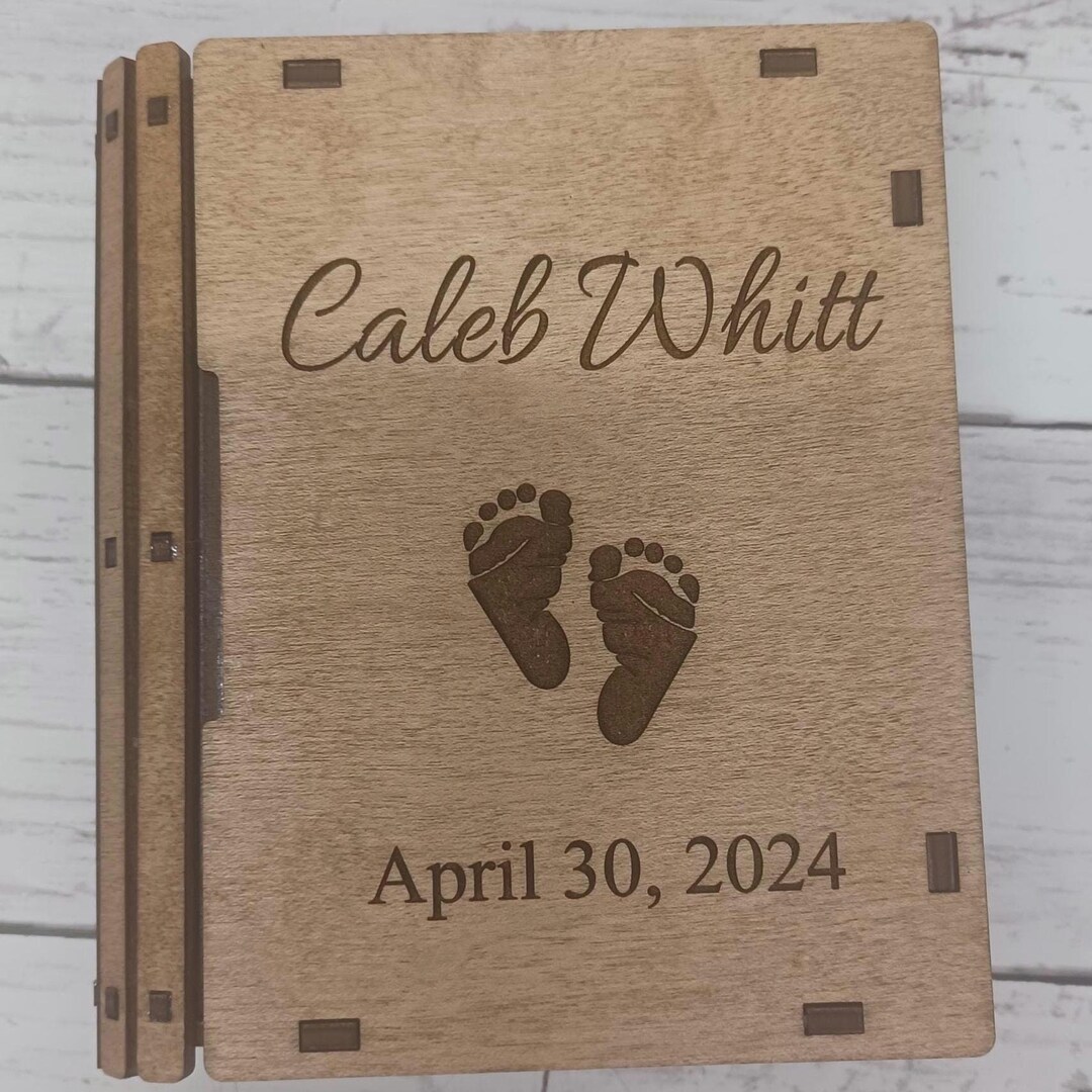 Wood Book Box With Drawer, Keepsake Box, Personalized Baby Keepsake ...
