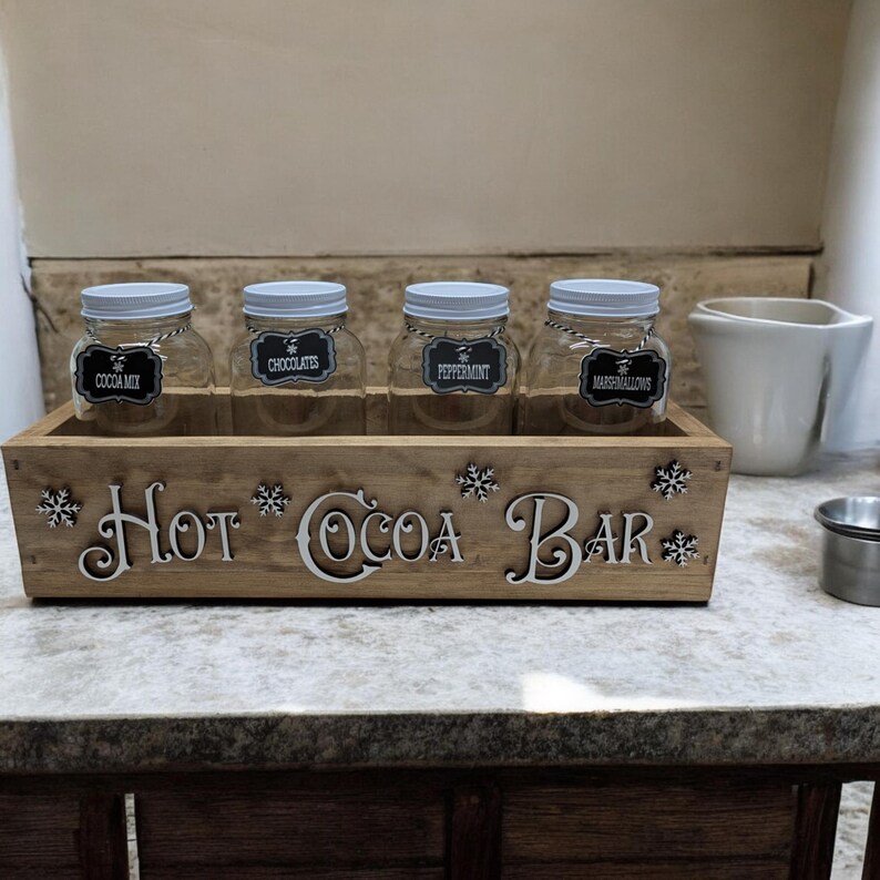 Handmade Hot Cocoa Bar Box: Winter Cocoa Station With Jars - Etsy