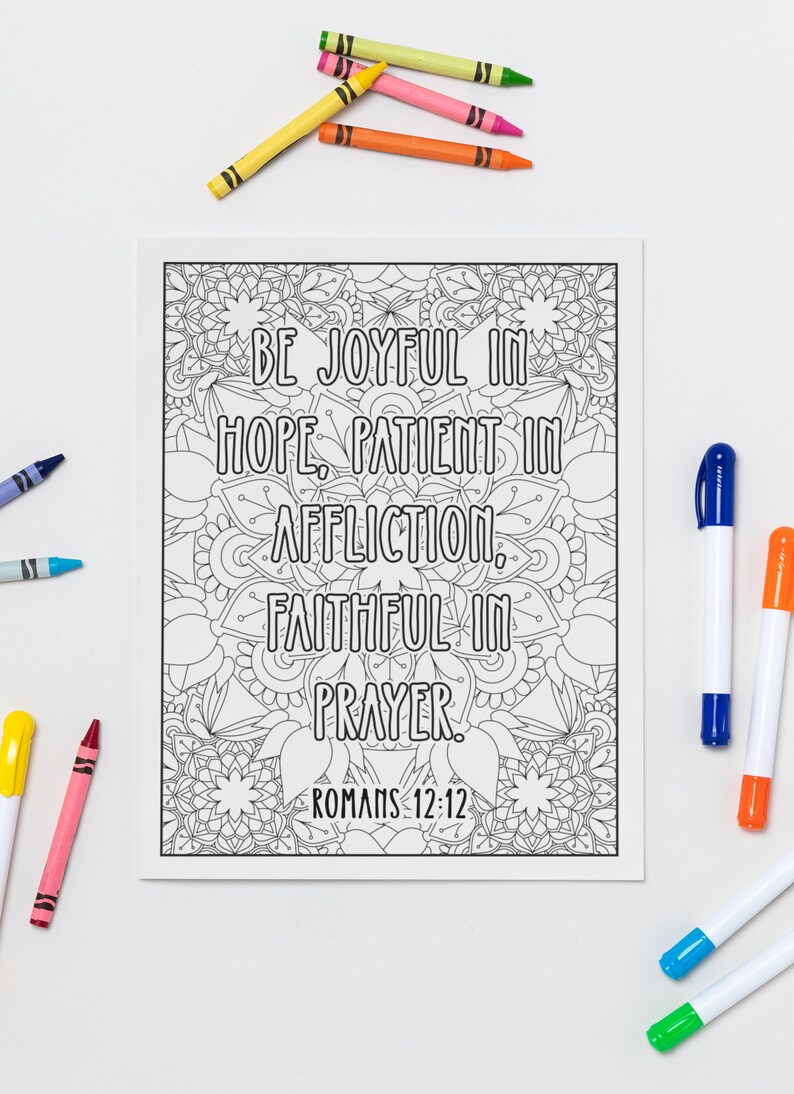 Bible Verse Coloring Page Printable - Adult Christian Coloring Book ...