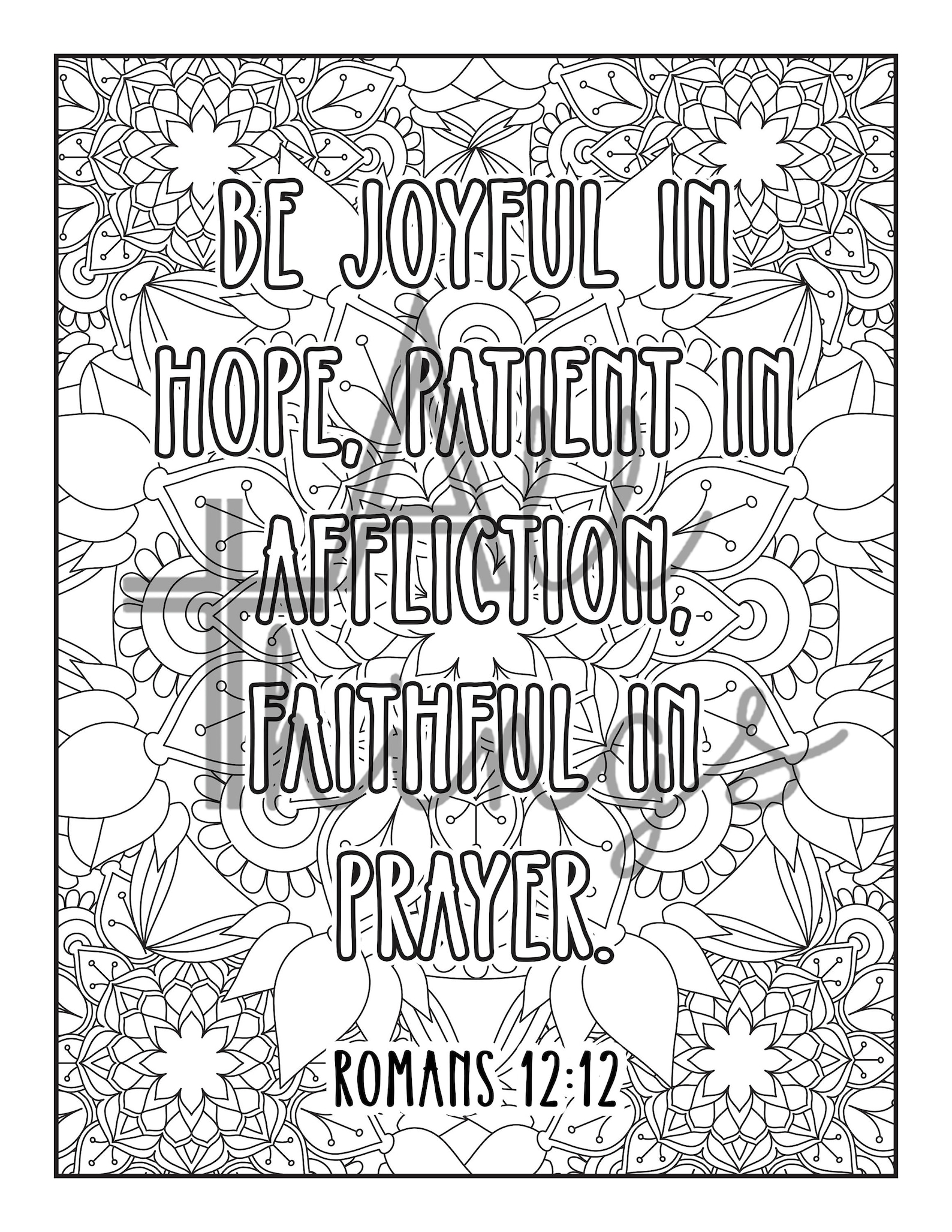 Bible Verse Coloring Page Printable - Adult Christian Coloring Book ...