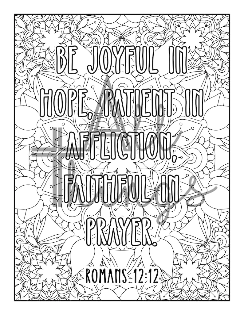 Bible Verse Coloring Page Printable - Adult Christian Coloring Book ...