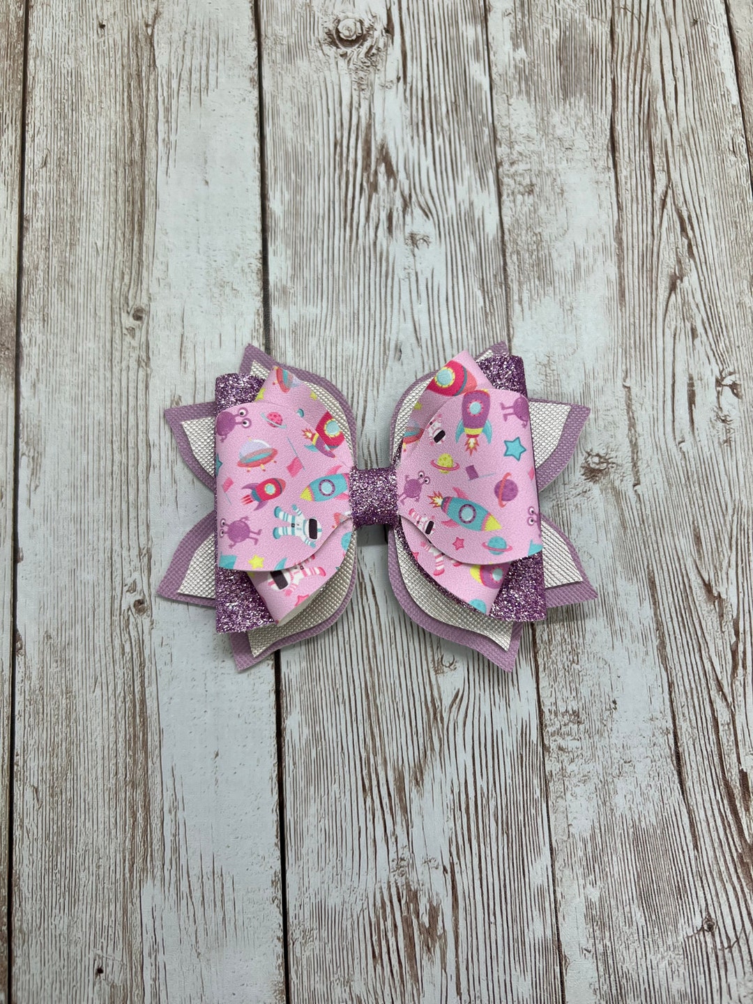 Space Hair Bow, Astronaut Bow, Toddler Hair Clips, Baby Headbands, Faux ...