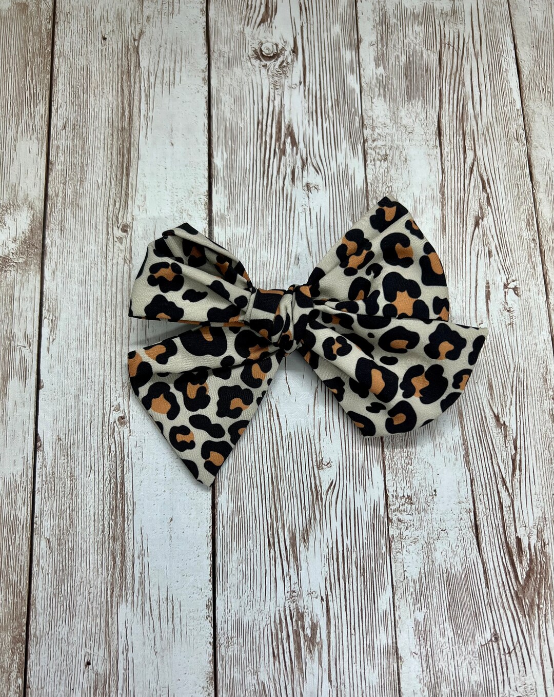 Leopard Hair Bow, 5 Inch Bows, Fabric Hair Bows, Toddler Hair Clips - Etsy