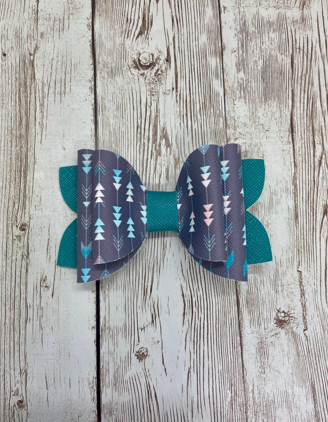 Arrow Hair Bow, Teal Bows, Girls Leather Bows, Toddler Hair Clips, Baby ...