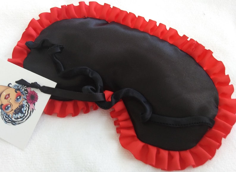 Pink Satin Sleep Mask With Pink Lace Ruffle - Etsy