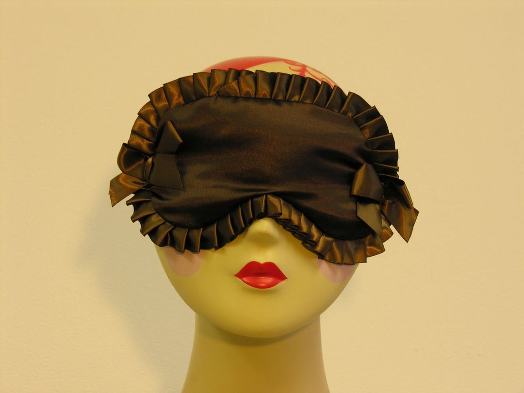 Yummy Chocolate Brown Satin Sleep Mask With Ruffle and Bows - Etsy
