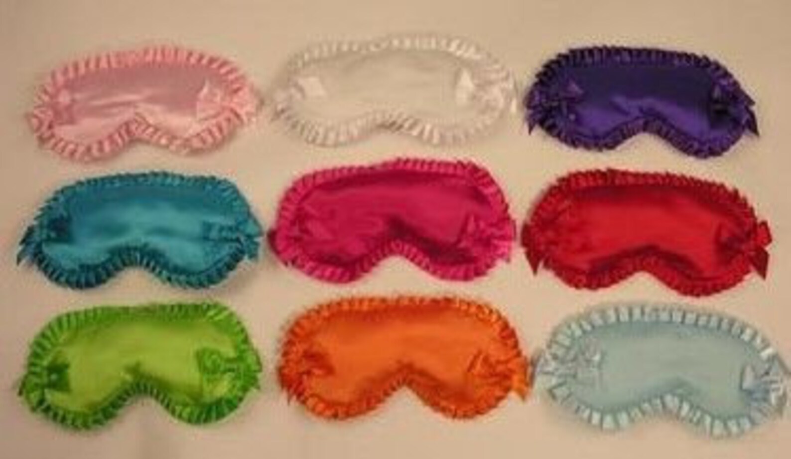 Red Sleep Mask with Ruffle and Bows | Etsy