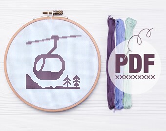Powder Day Cross Stitch Pattern Snow Day Skiing Cross Stitch ...