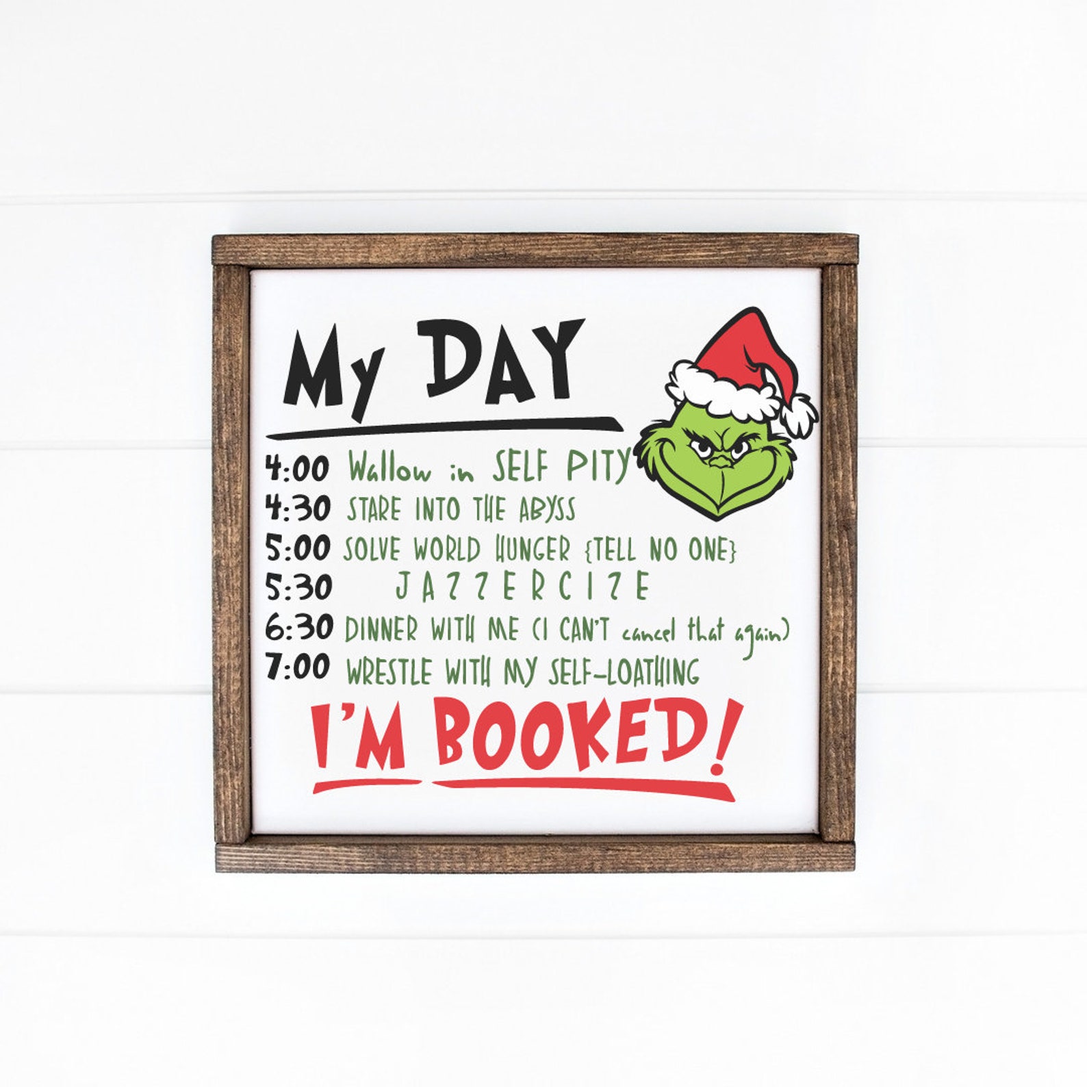 The Grinch Schedule Quote Wood Sign // Christmas Sign // - Etsy Canada