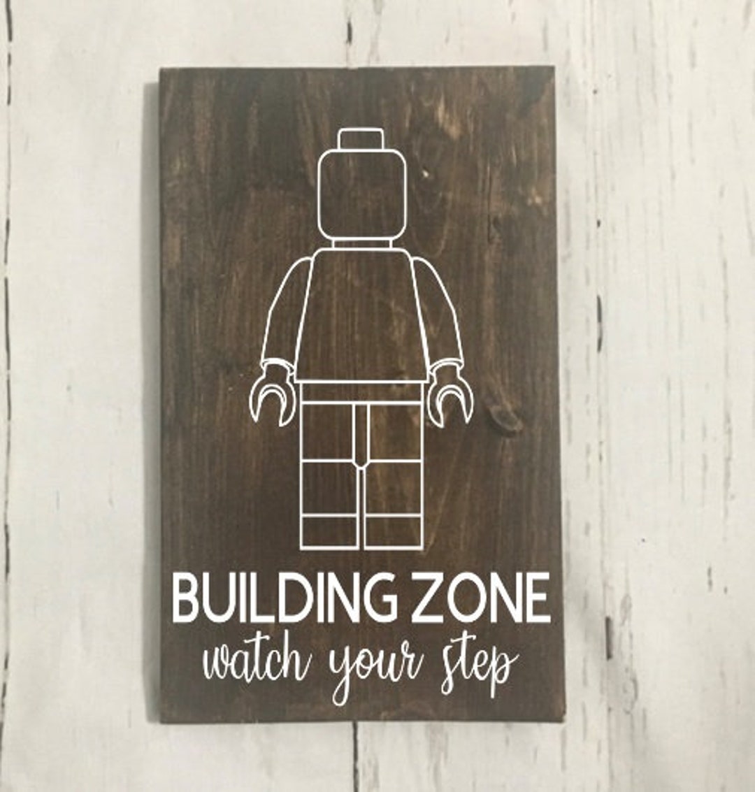 Lego Building Zone Watch Your Step Wood Sign - Etsy