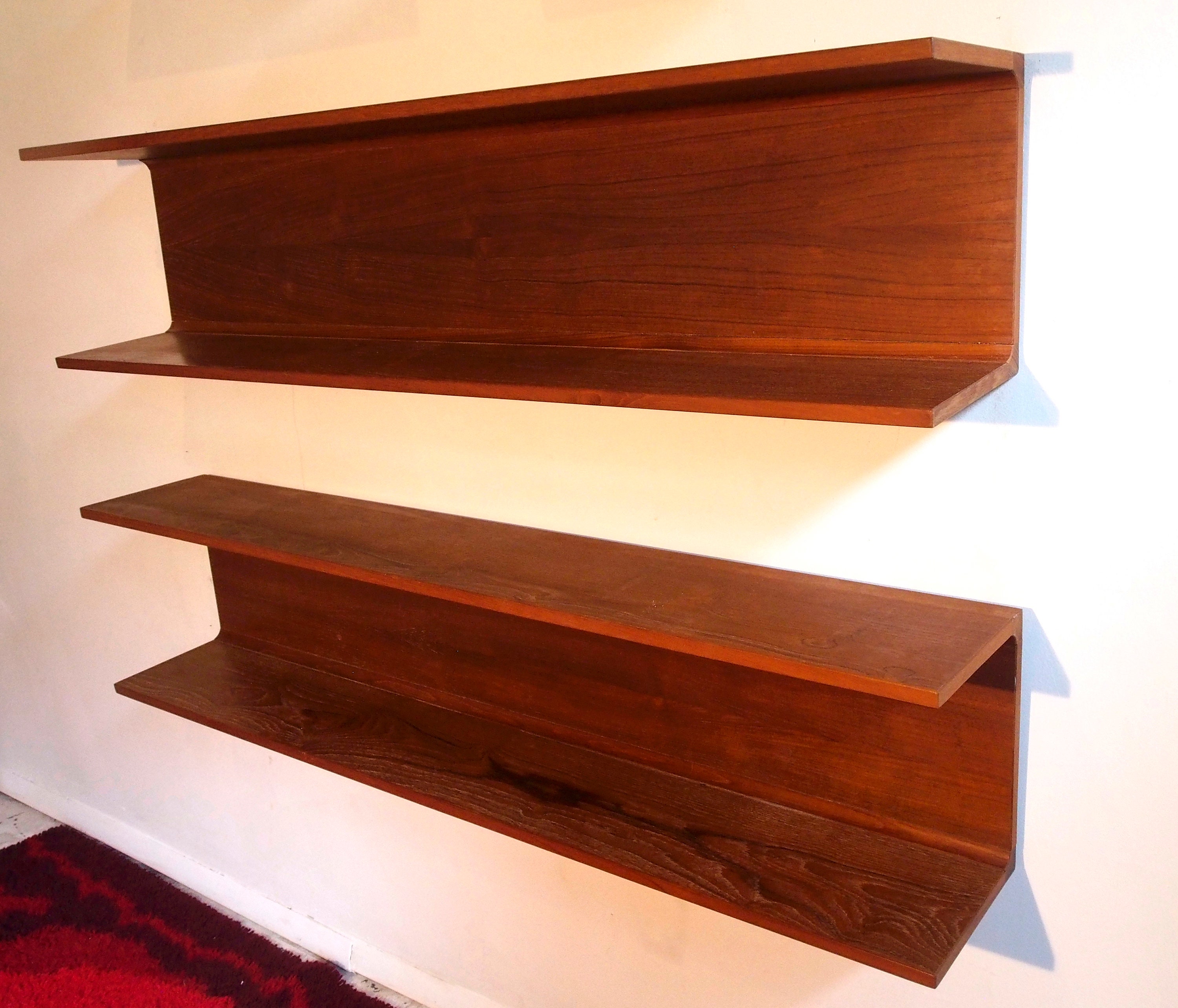 Large Danish Teak Floating Shelf by Pedersen & Hansen Viby J - Etsy
