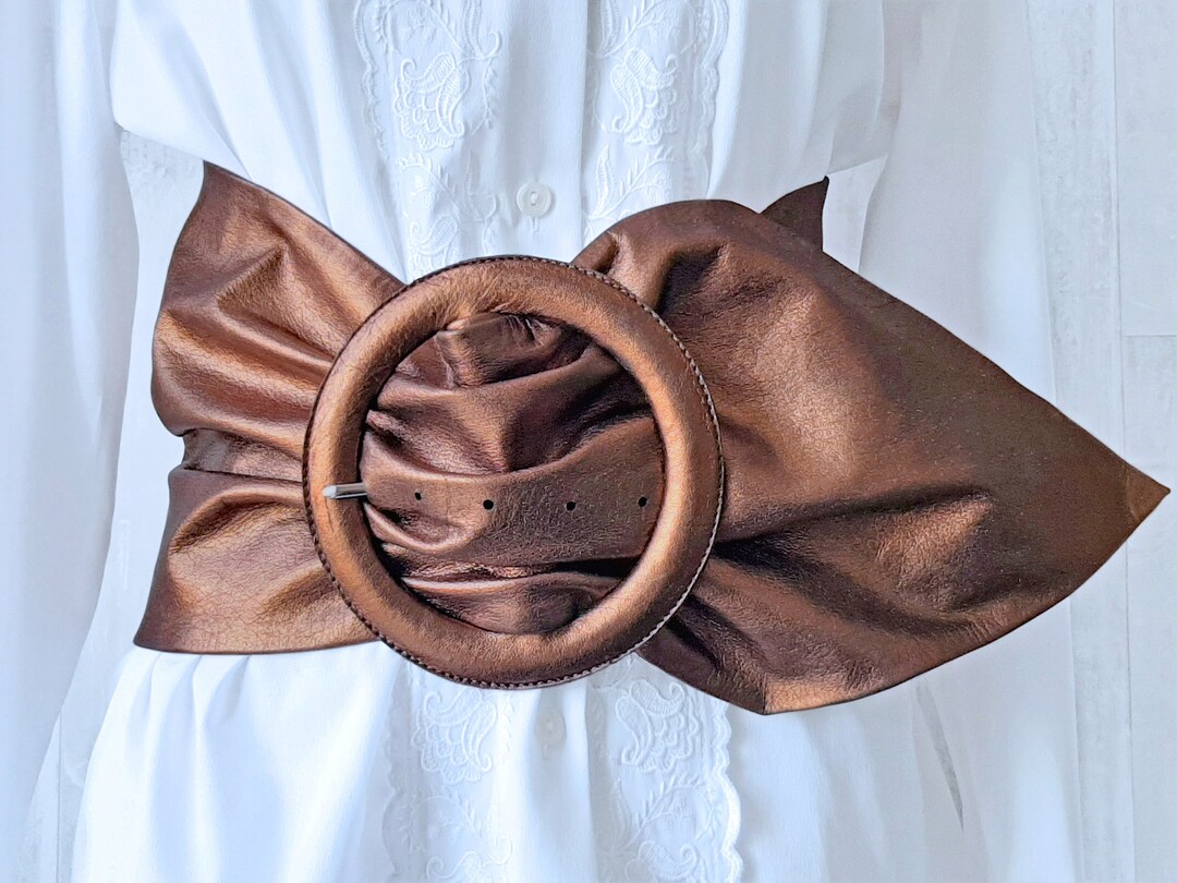 Very Wide Metallic Belt, Extra Wide Belt, Stunning Metallic Belt ...