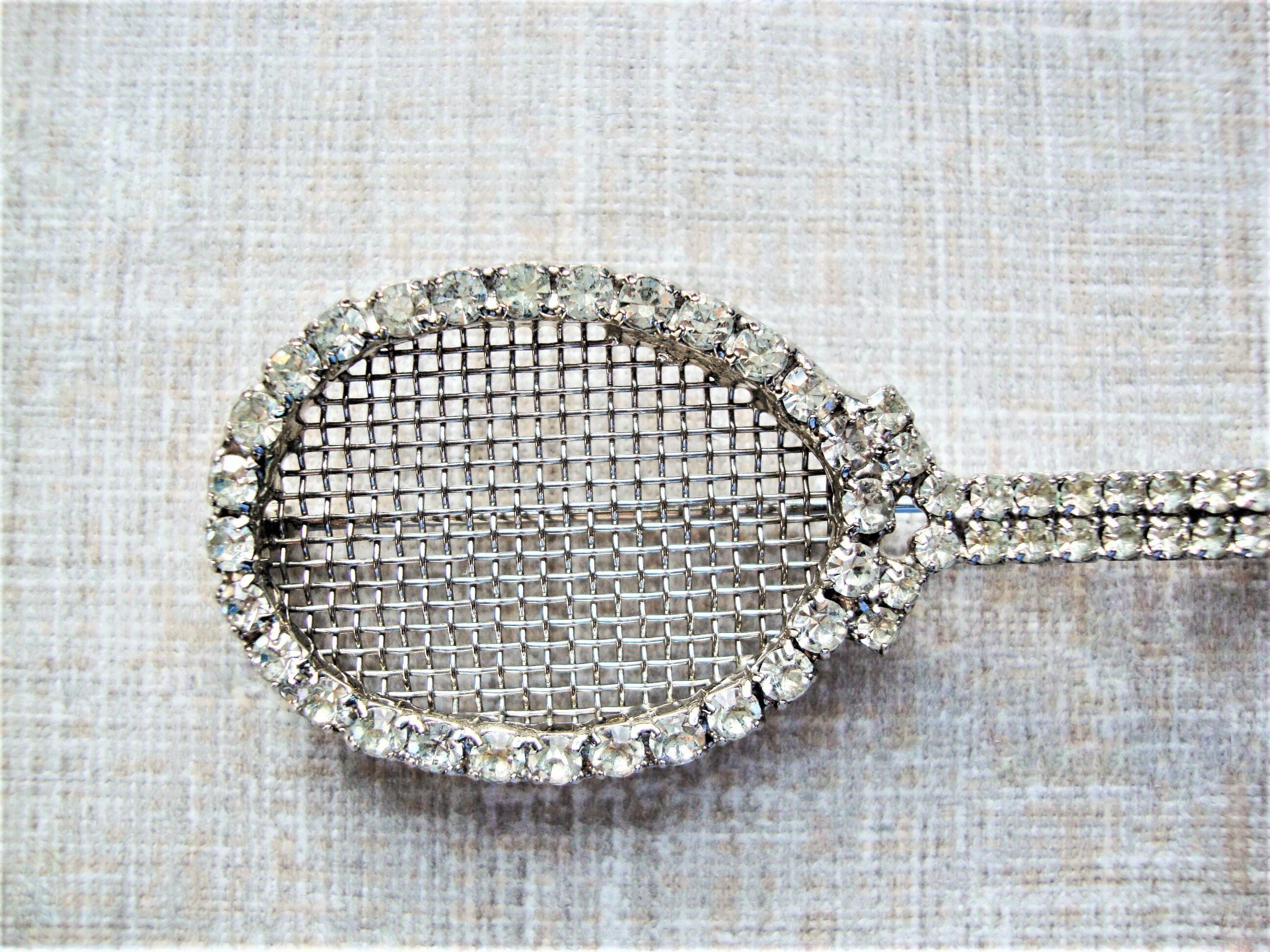 Diamante Tennis Racket Brooch Tennis Racket Brooch Vintage - Etsy UK